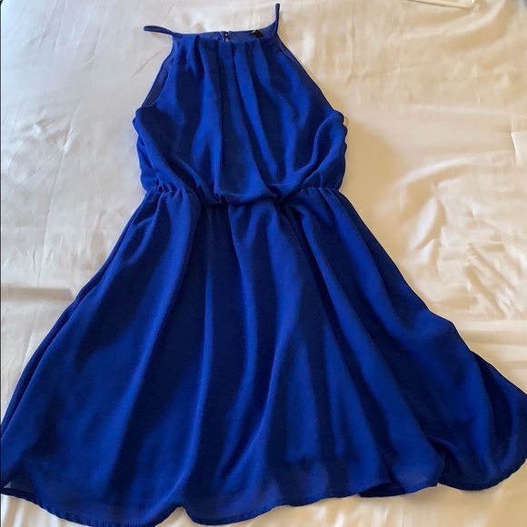 Dresses | Bright Royal Blue High Neck Dress | Poshmark